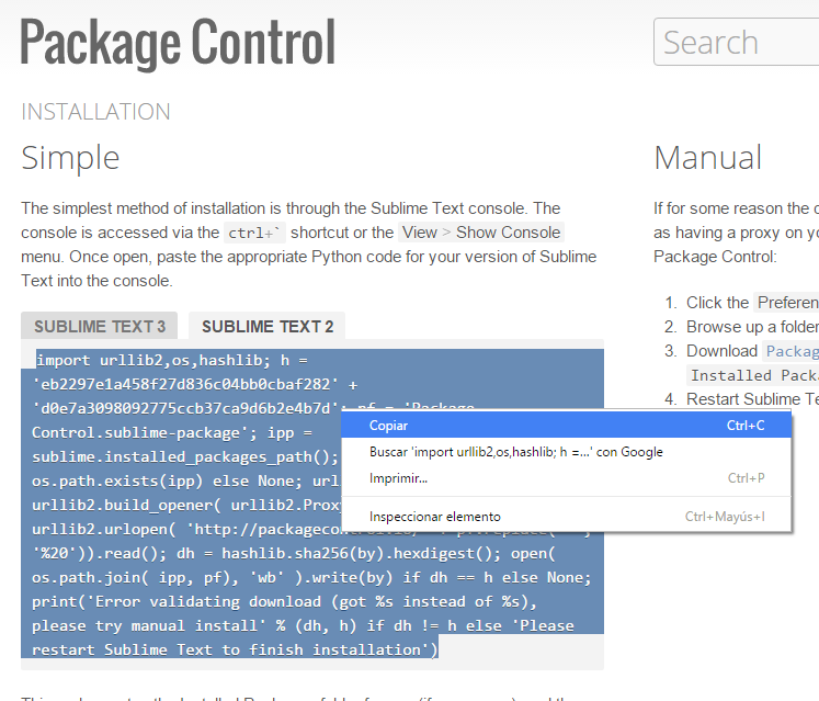 Instalar Emmet en SublimeText2